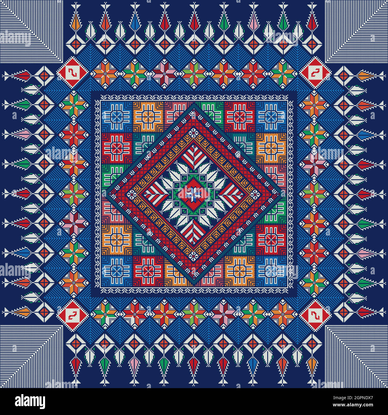 Traditional Palestinian Embroidery Pattern 12 Stock Vector Image & Art ...