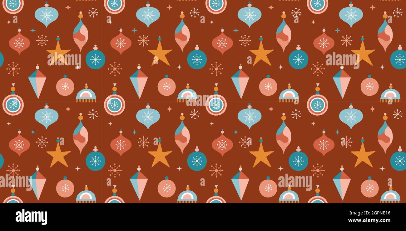 Winter, Christmas seamless pattern design, Boho, Bohemian modern style ...