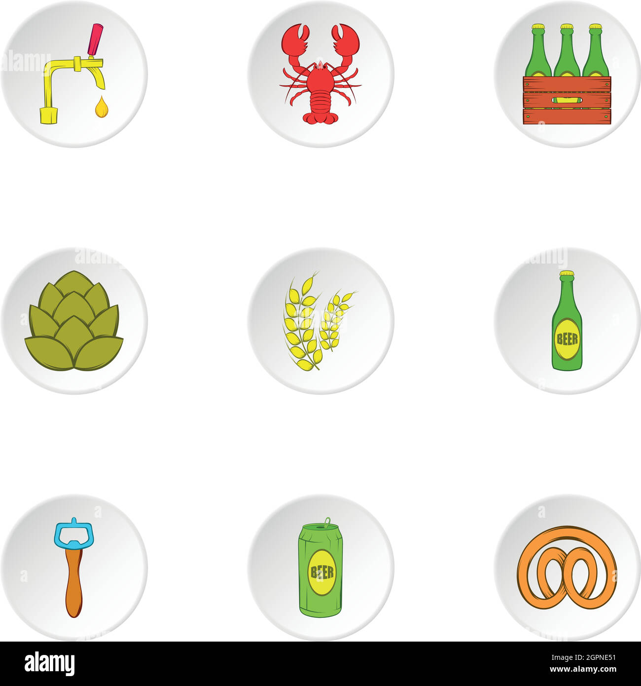 Beer icons set, cartoon style Stock Vector Image & Art - Alamy