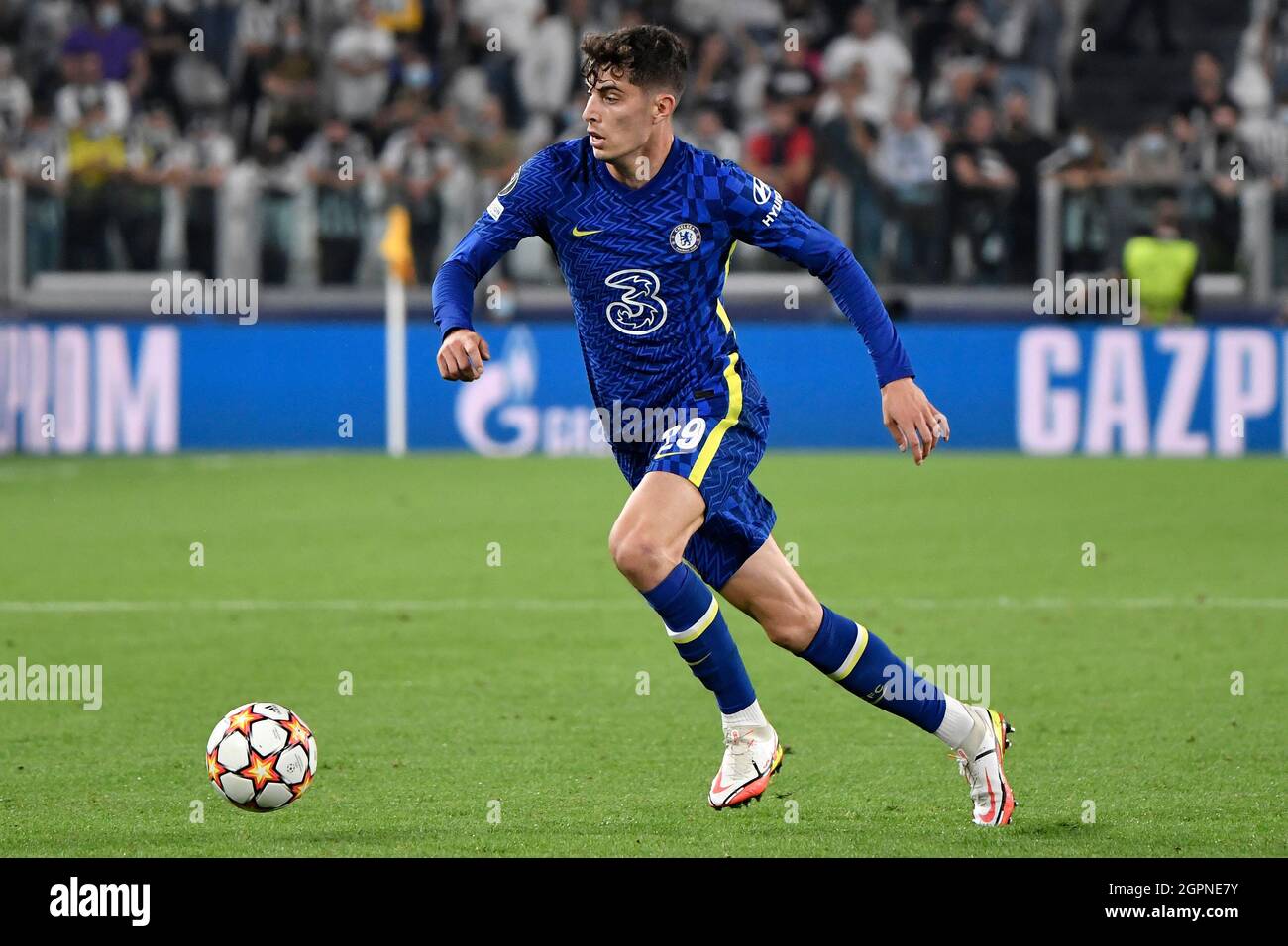Torino, Italy. 29th Sep, 2021. Kai Havertz of Chelsea in action during ...