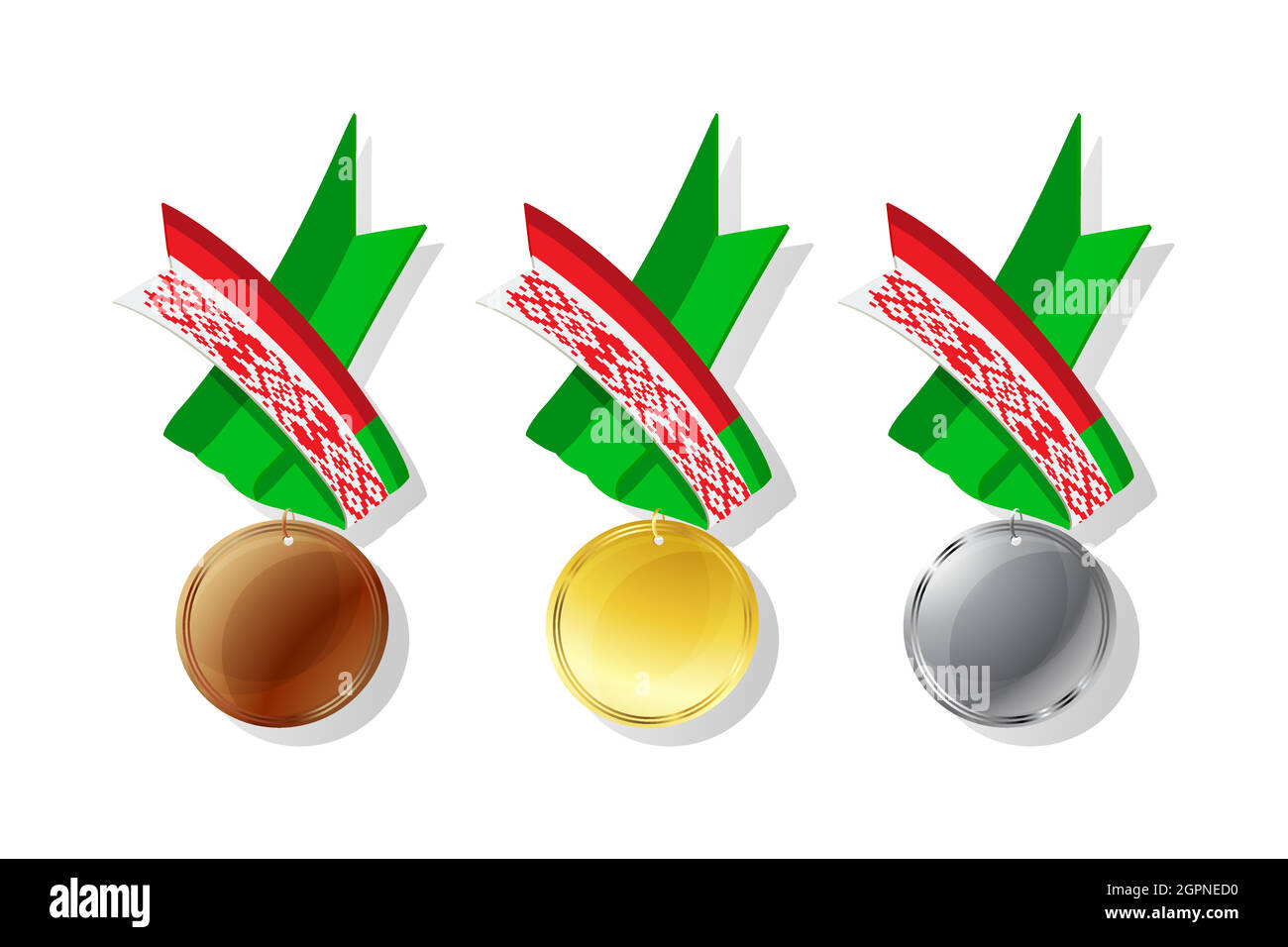 Set silver medals on Cut Out Stock Images & Pictures - Alamy