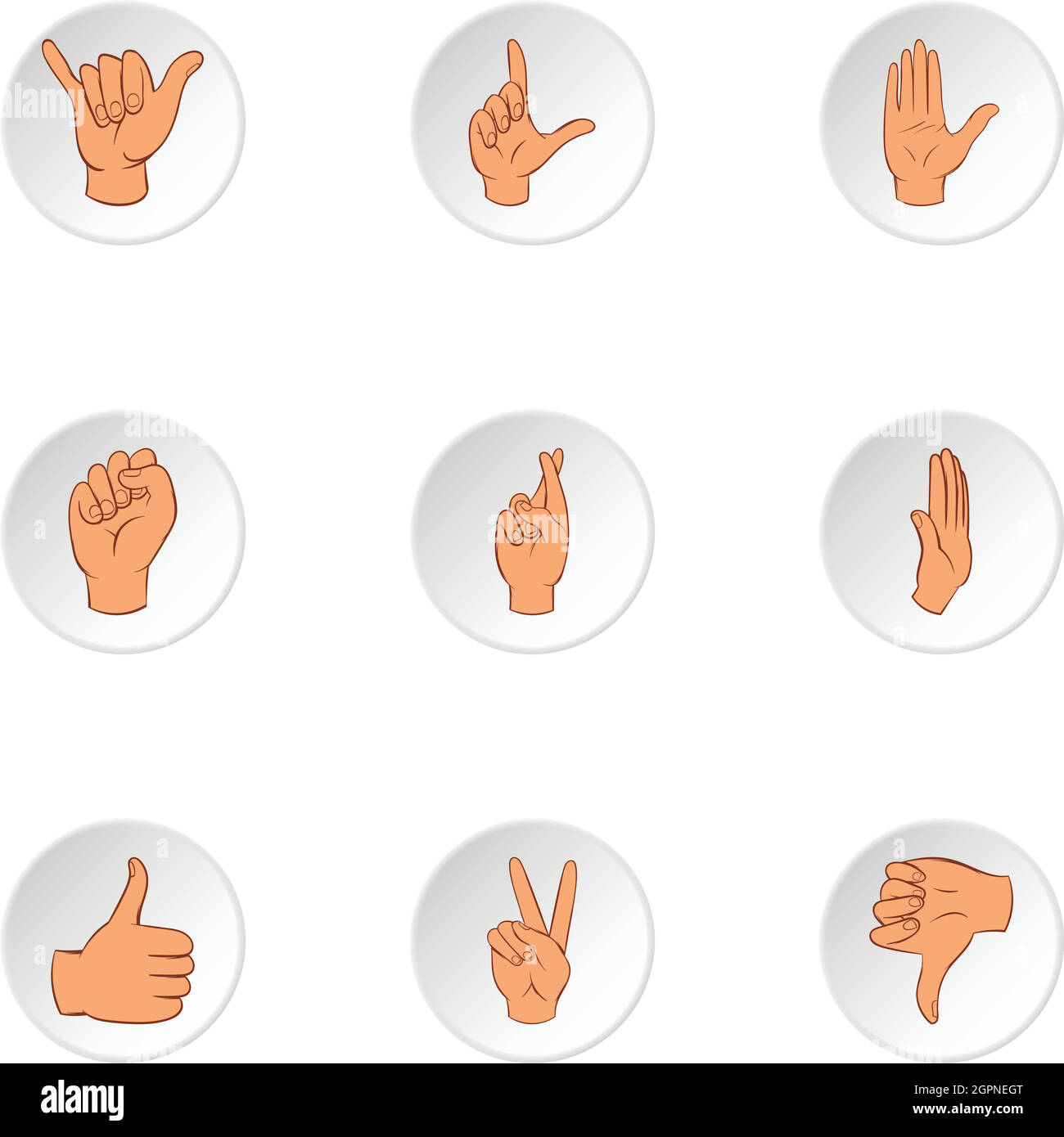 Fingers icons set, cartoon style Stock Vector Image & Art - Alamy