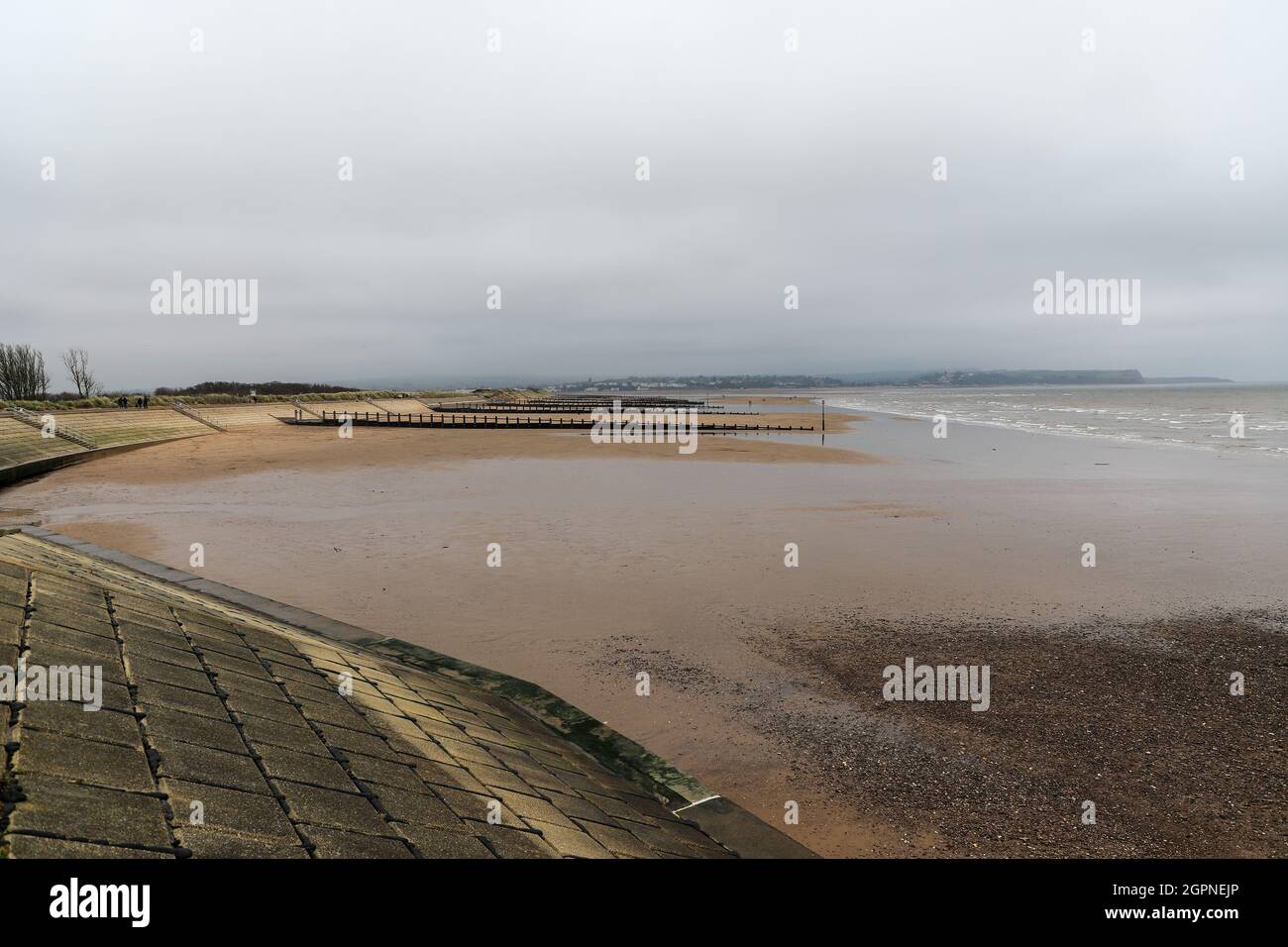 A view of the beach and sea in winter at Dawlish Warren, Dawlish, Devon ...