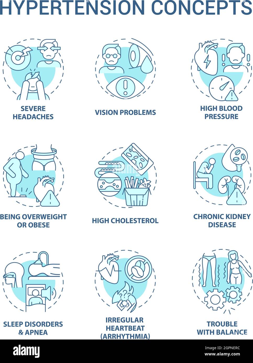 Hypertension concept icons set Stock Vector Image & Art - Alamy