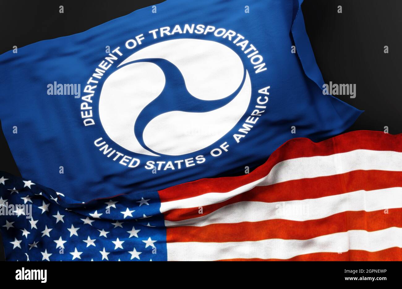 Flag of the United States Secretary of Transportation along with a flag ...