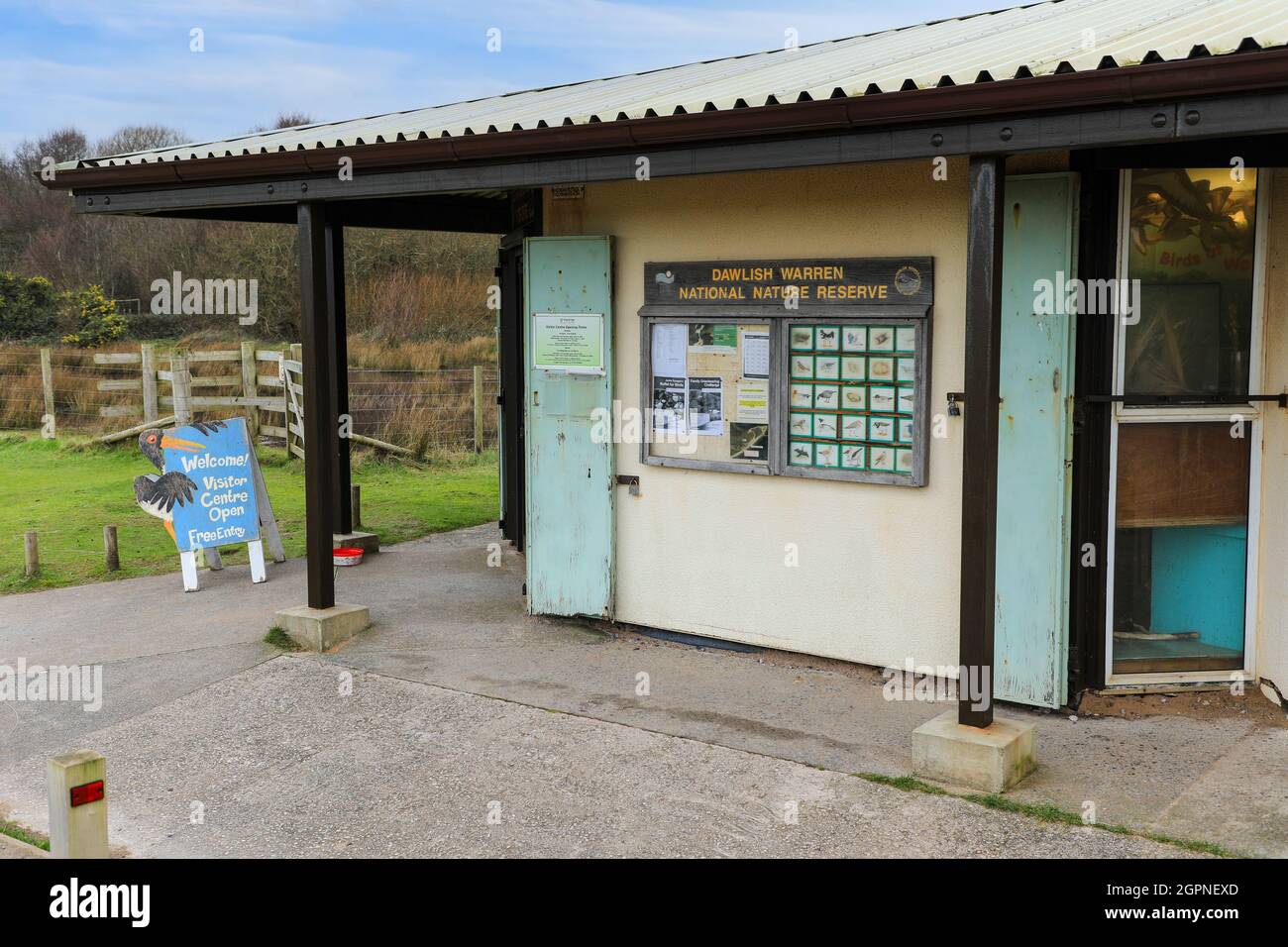 The visitor centre building on the beach at Dawlish Warren, Dawlish ...