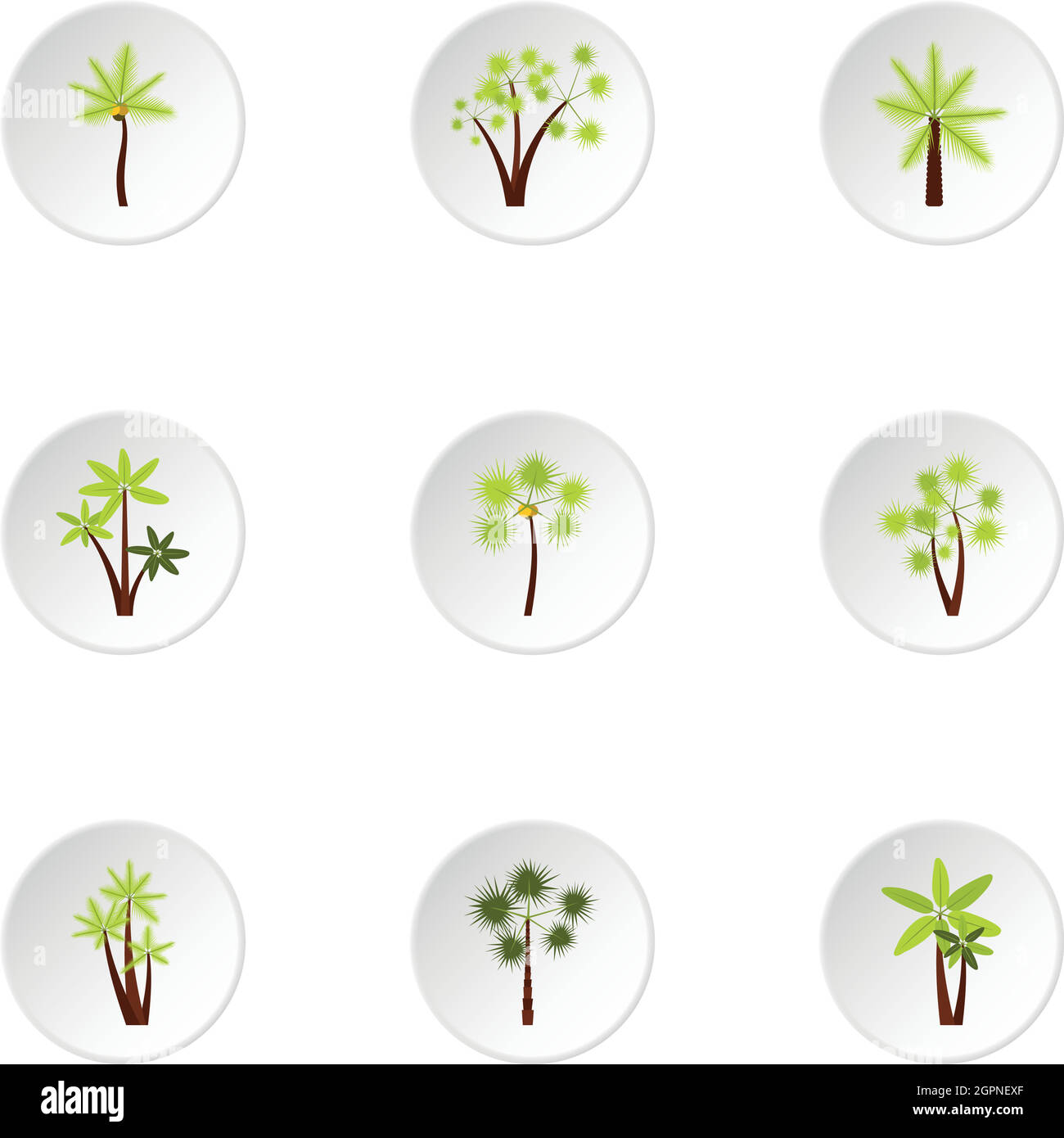 Different palm icons set, flat style Stock Vector Image & Art - Alamy