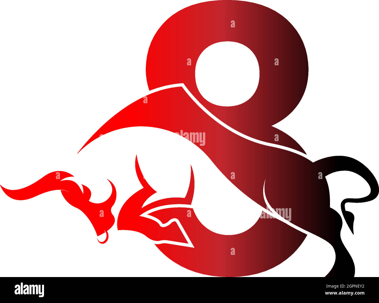 Mix letter logo icon with bull design symbol template Stock Vector ...