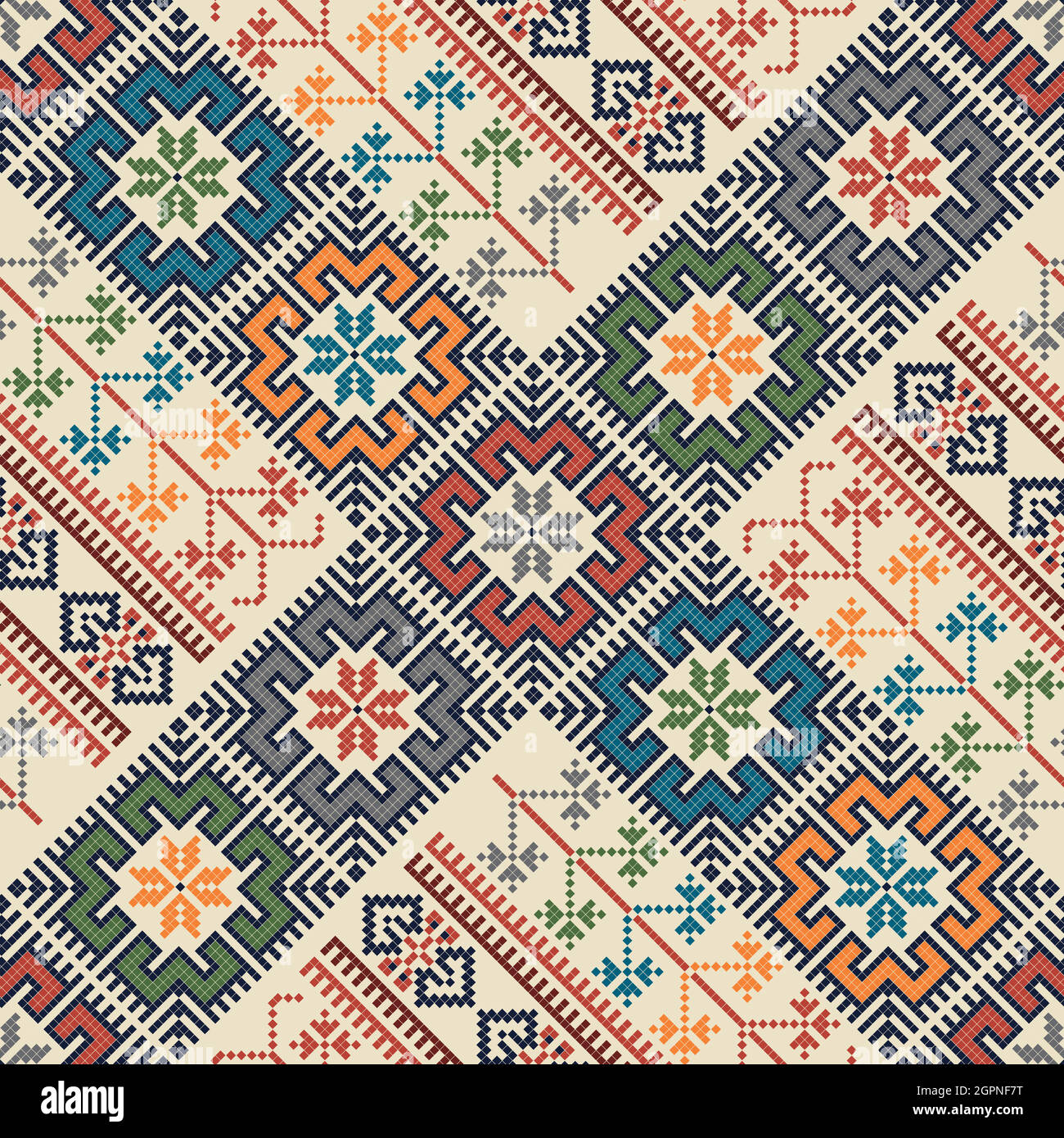 Textile embroidery pattern Stock Vector Images - Alamy