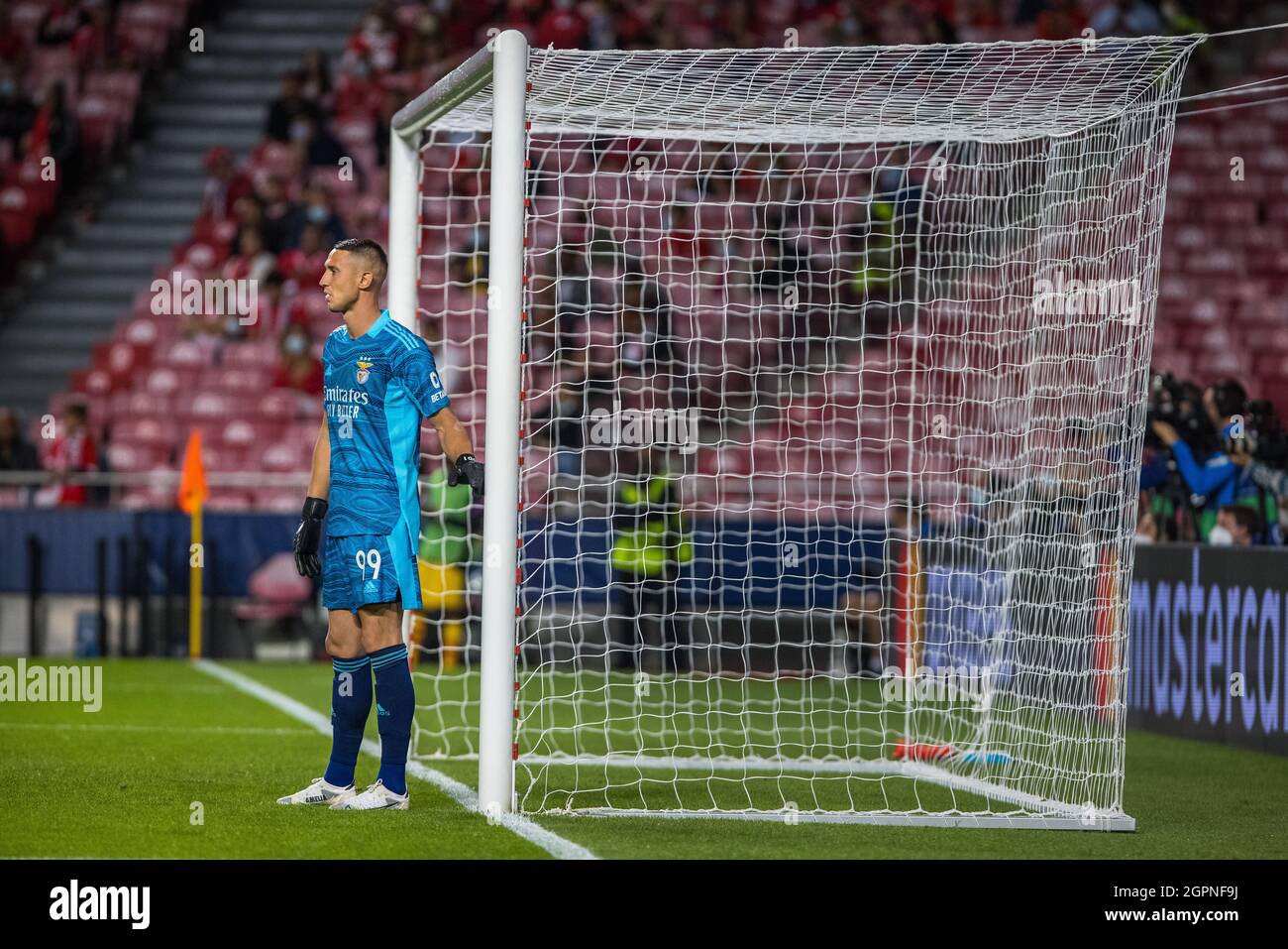 Lisbon, Portugal. 29th Sep, 2021. Goalkeeper Odysseas Vlachodimos of SL ...