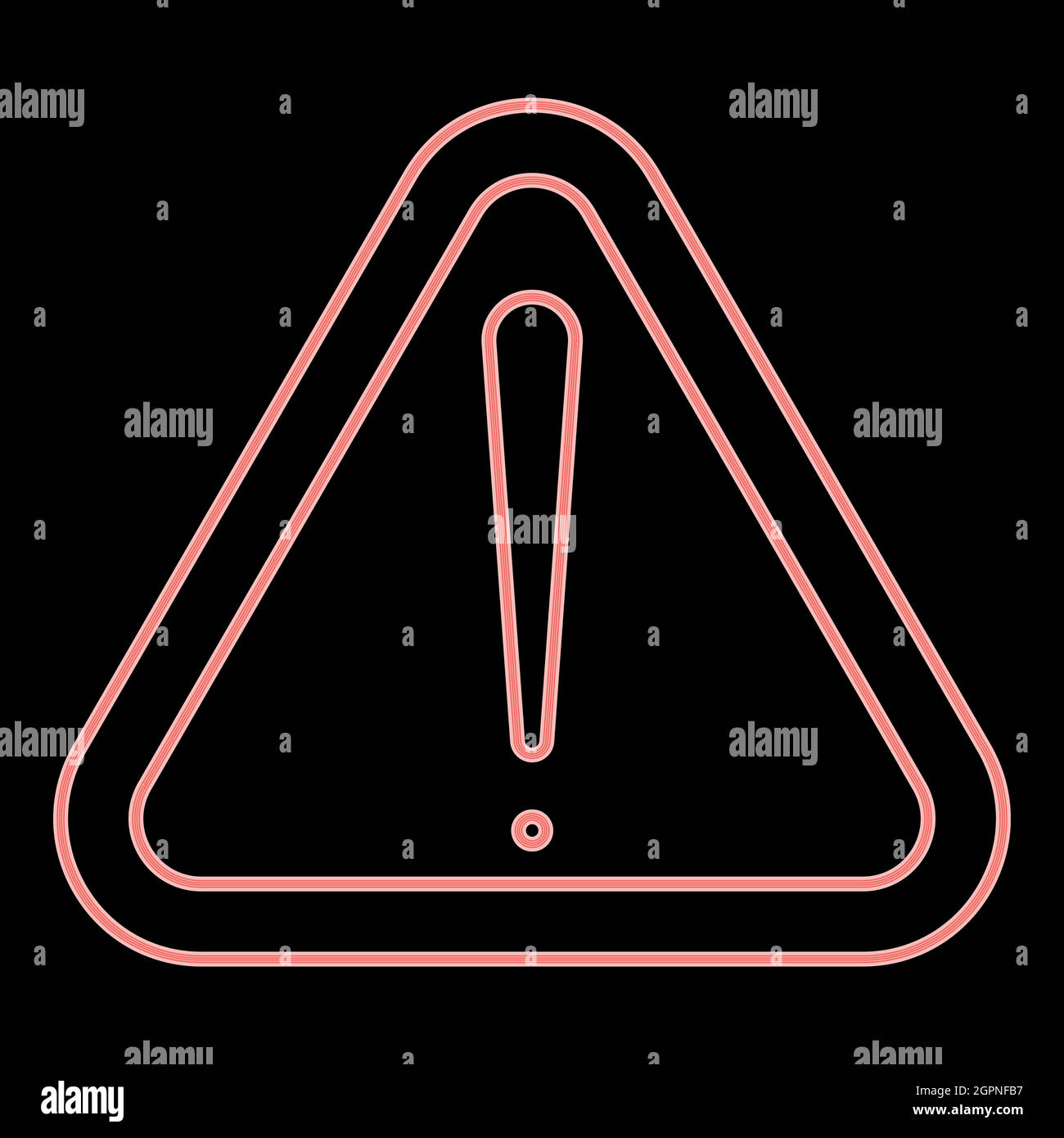 Neon sign of attention the red color vector illustration flat style ...