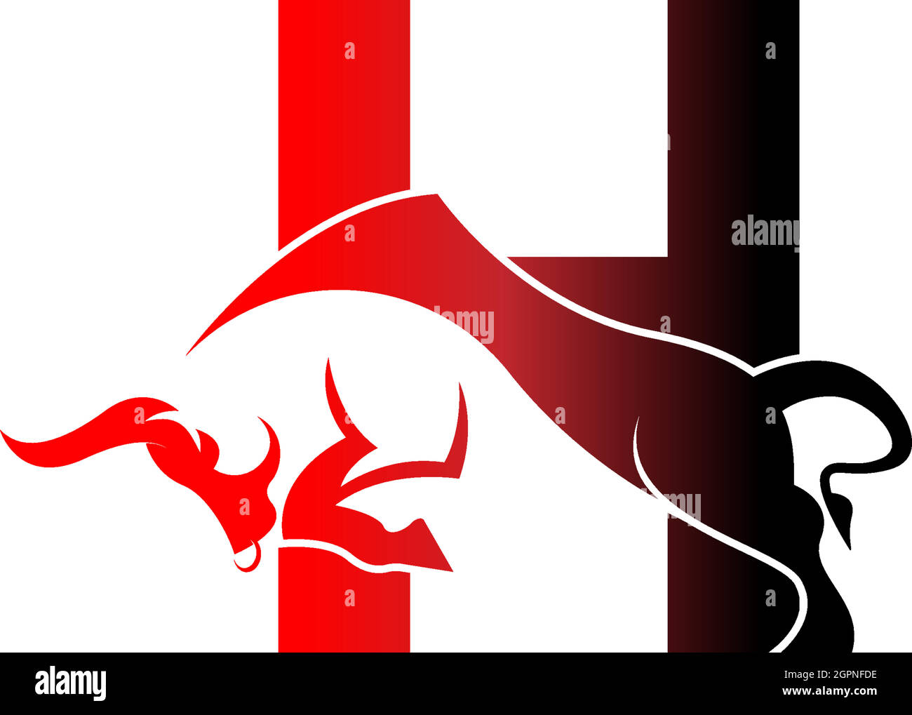 Mix letter logo icon with bull design symbol template Stock Vector ...