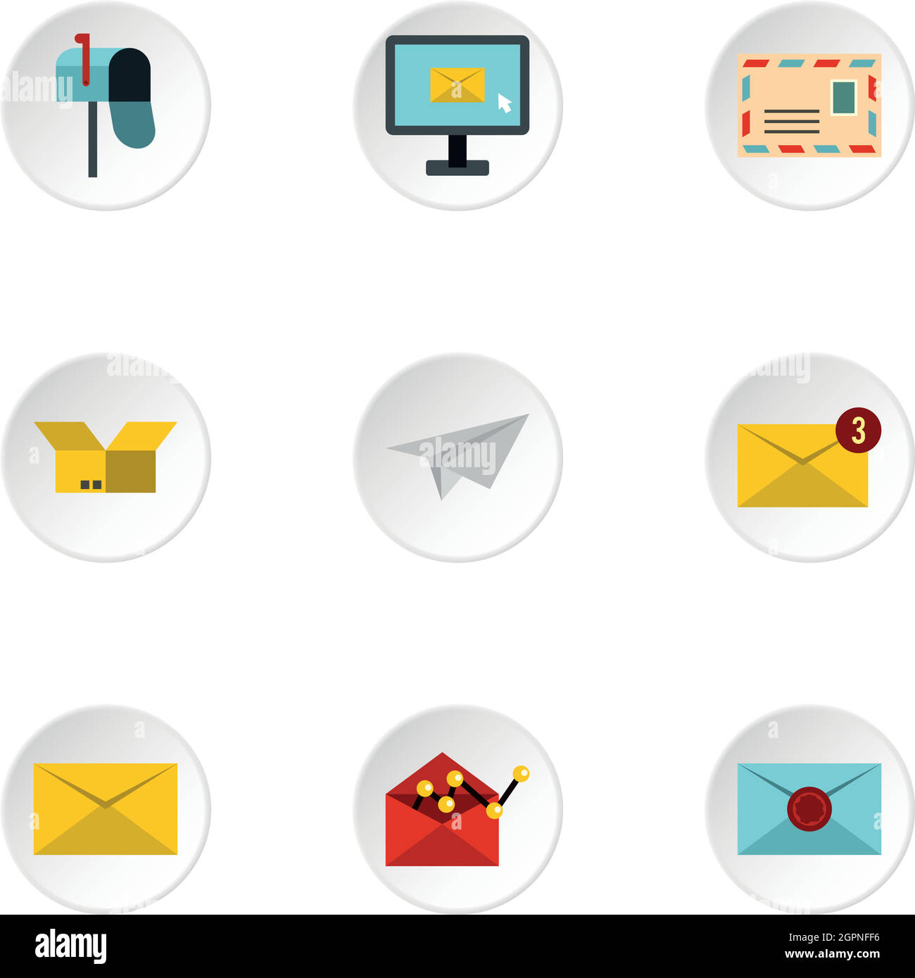 Letter icons set, flat style Stock Vector Image & Art - Alamy