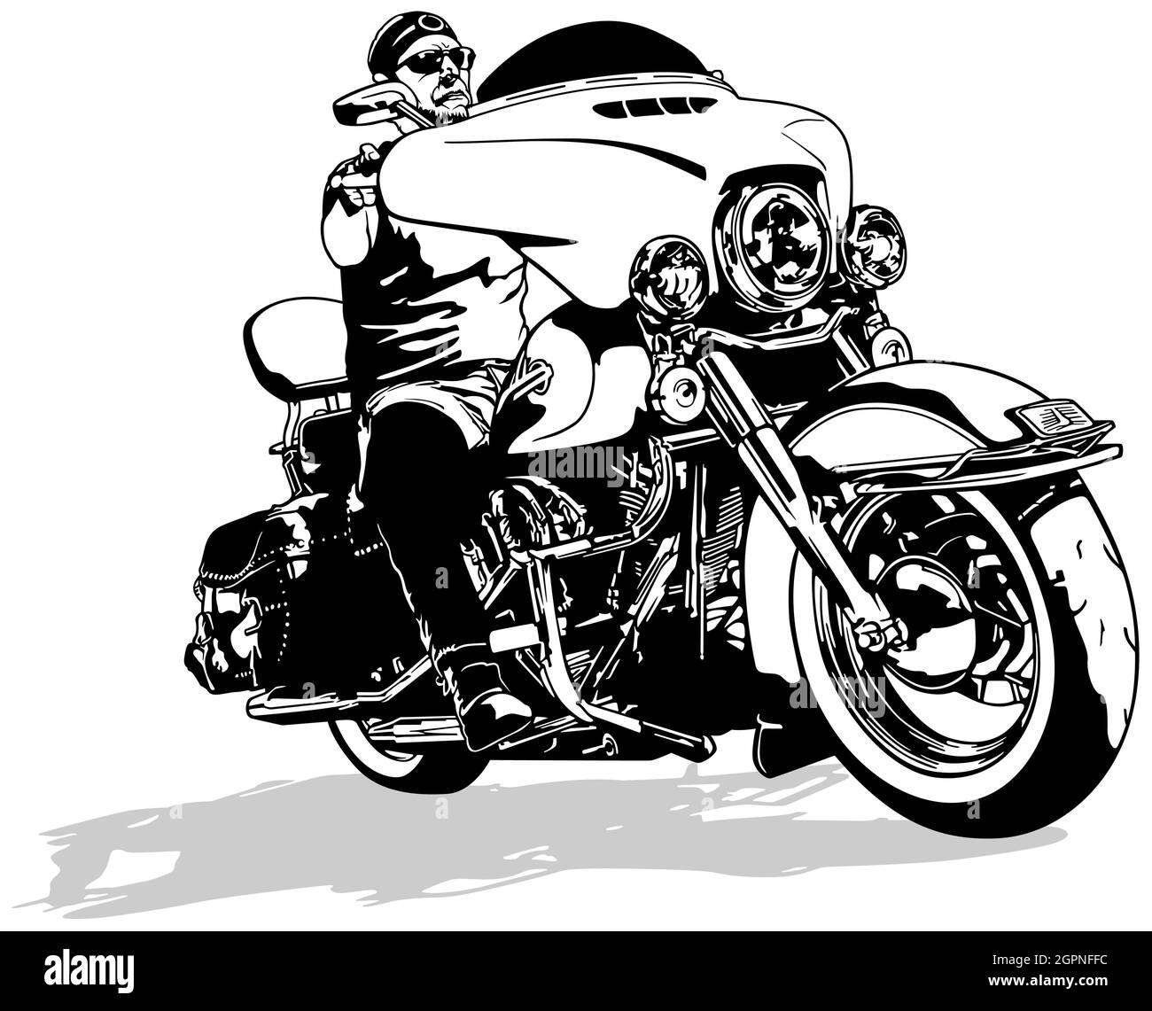 Motorcyclist on Motorcycle Drawing Stock Vector Image & Art - Alamy