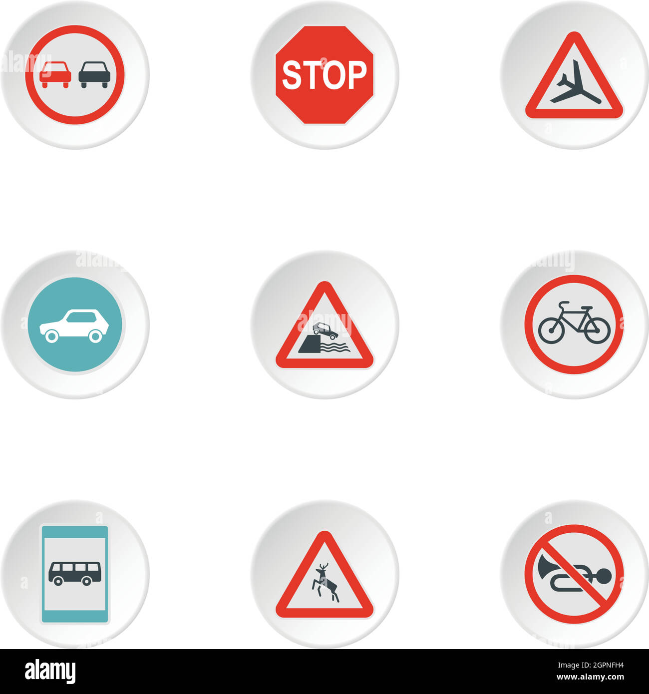 Sign warning icons set, flat style Stock Vector Image & Art - Alamy