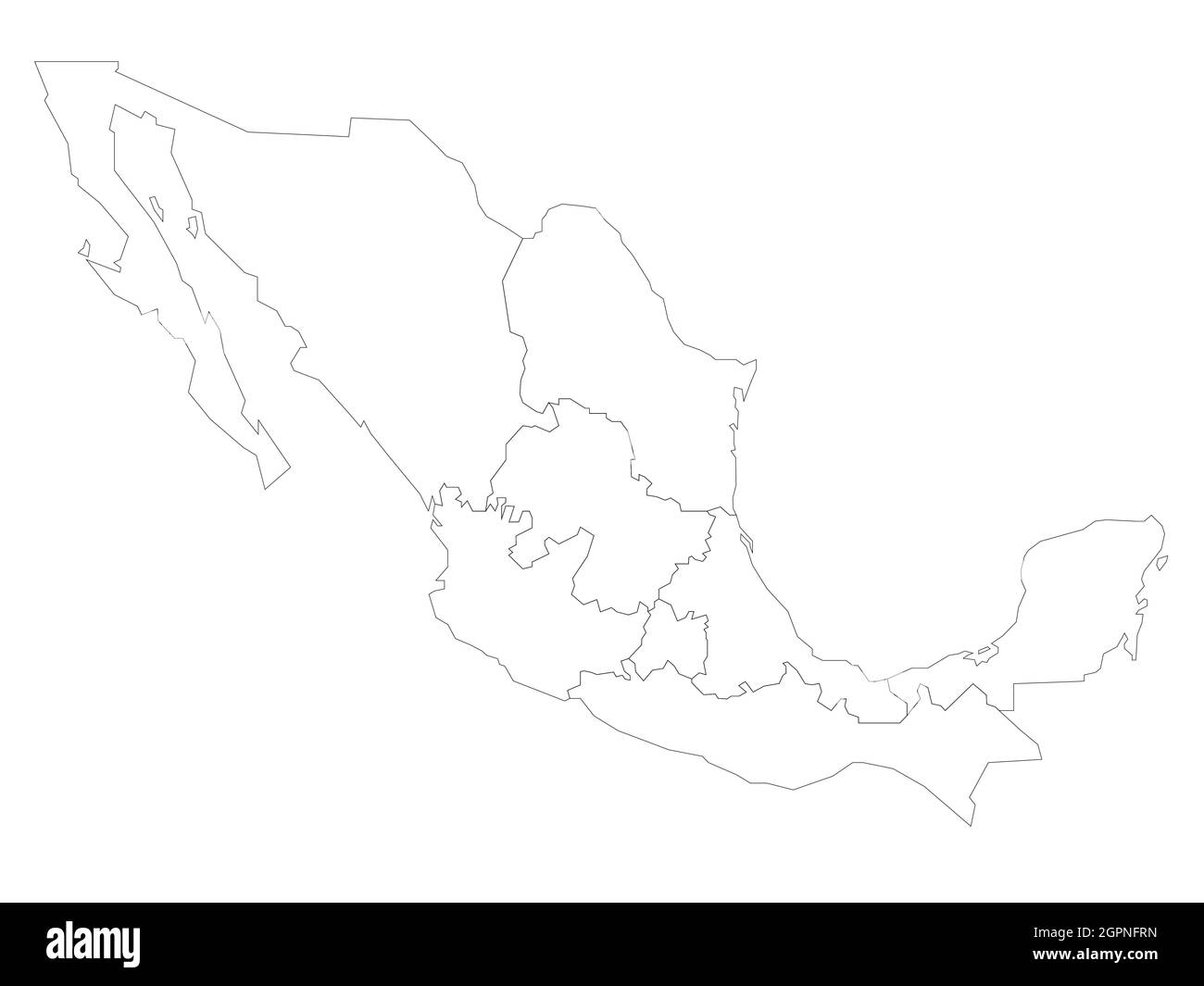 Empty Political Map Mexico Political North America Map Vector