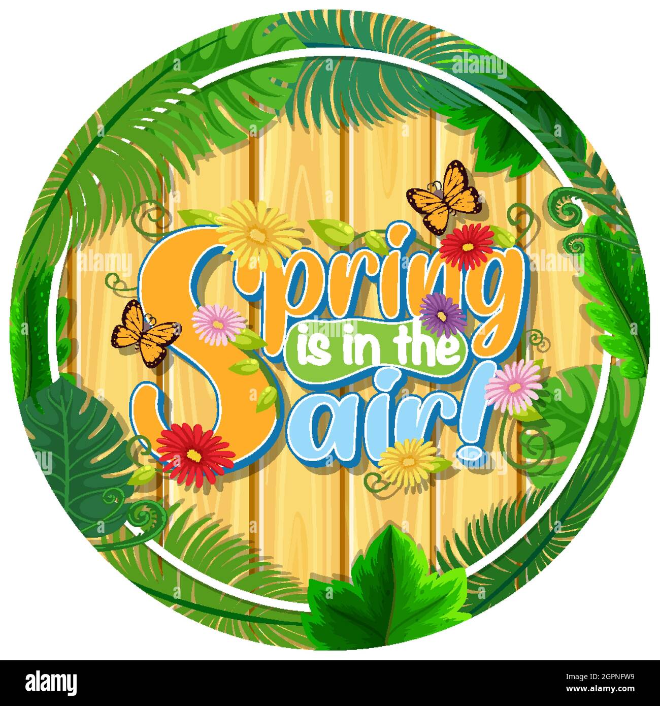 Floral spring calligraphic text illustration Stock Vector Image & Art ...