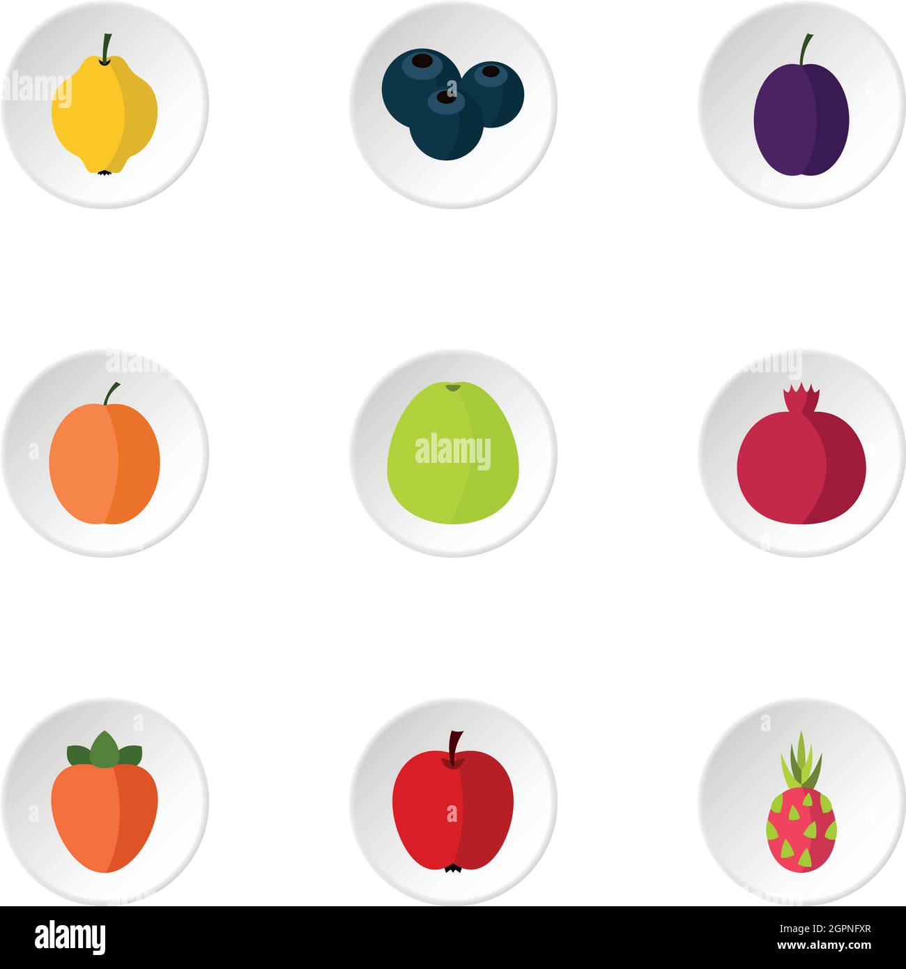 Farm fruits icons set, flat style Stock Vector Image & Art - Alamy