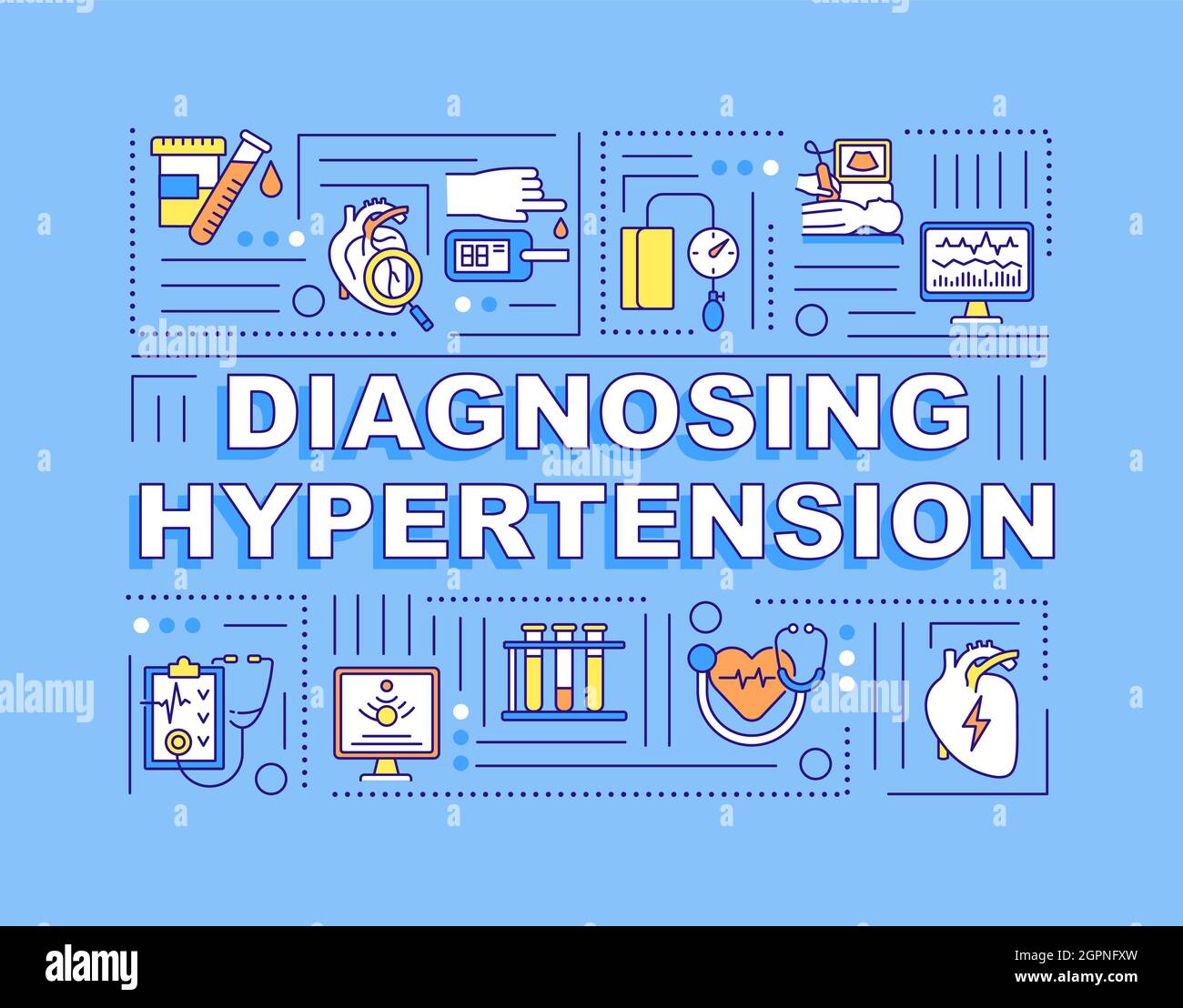 Diagnosing hypertension word concepts banner Stock Vector Image & Art ...