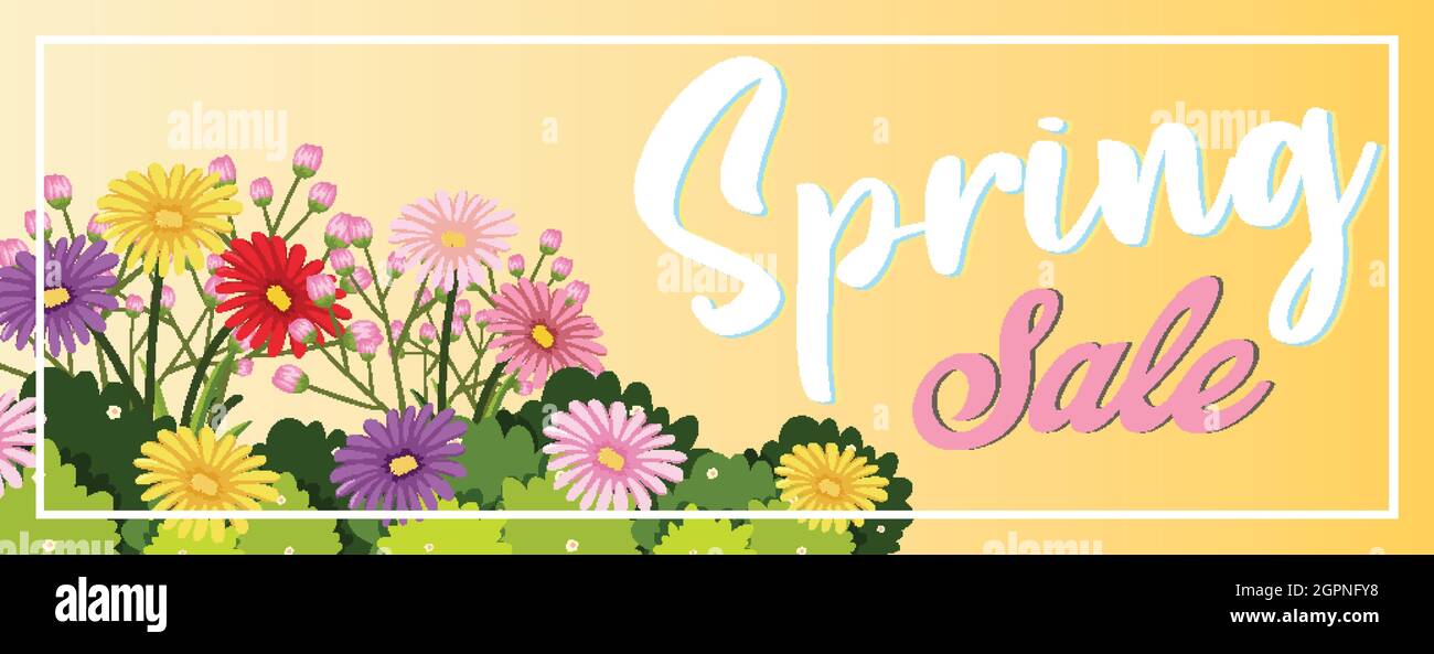 Floral spring banner template illustration Stock Vector Image & Art - Alamy