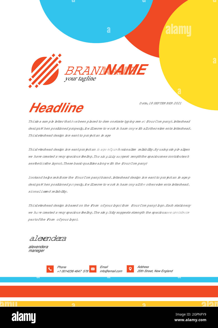 business letterhead template free vector Stock Vector Image & Art - Alamy