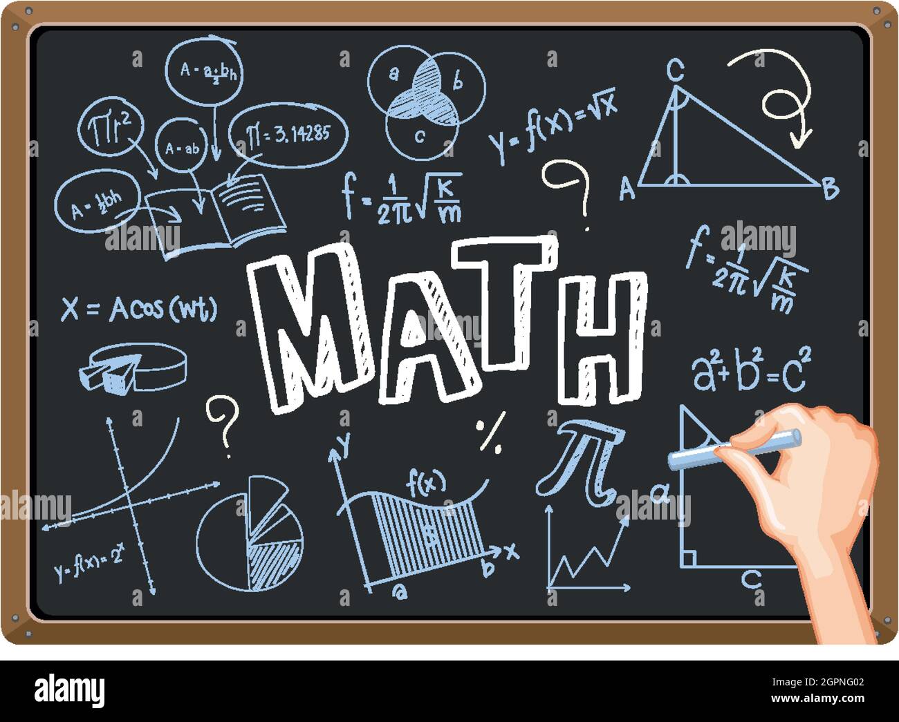 Hand writing math formula on blackboard illustration Stock Vector Image ...