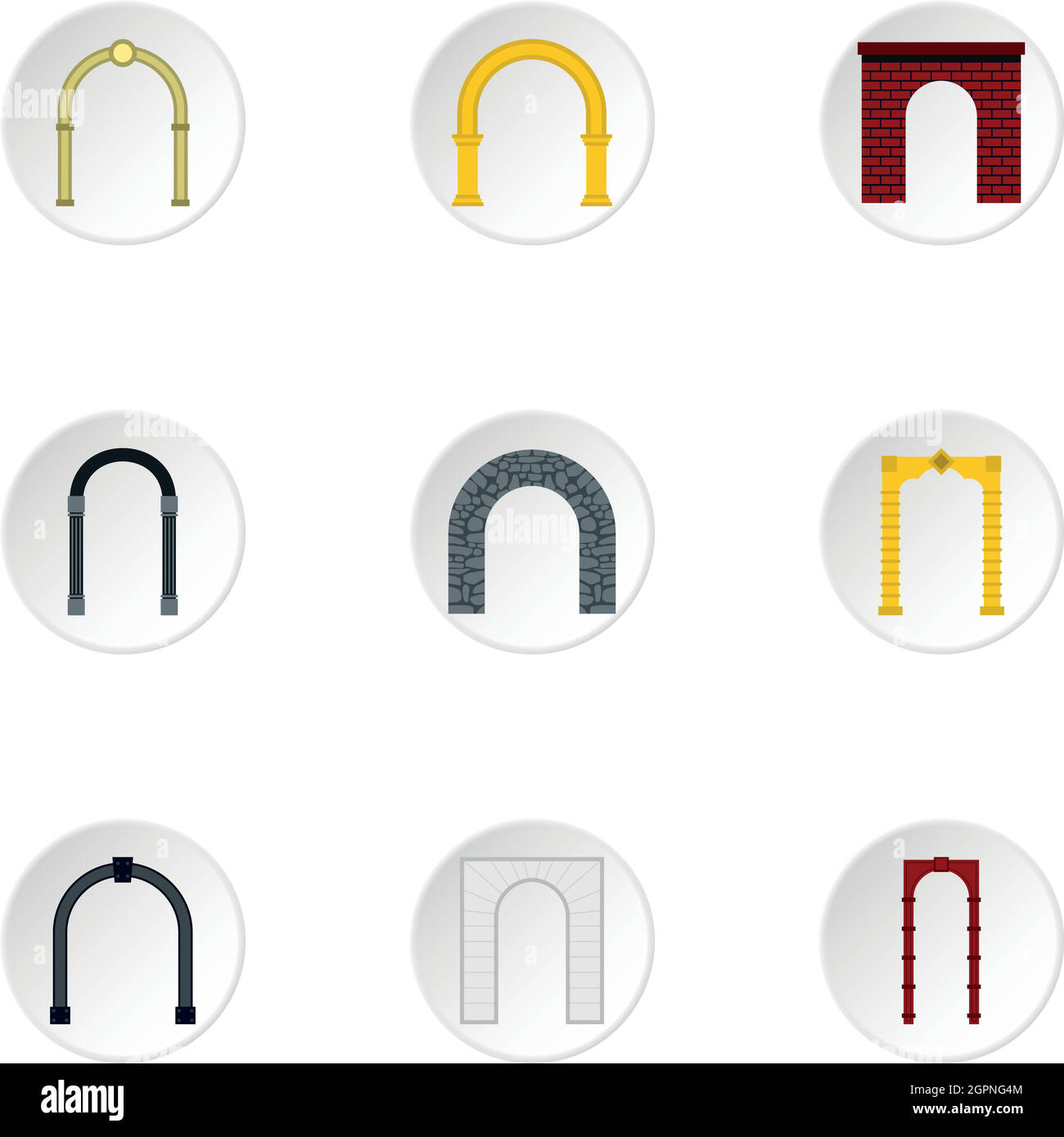 Arch icons set, flat style Stock Vector Image & Art - Alamy