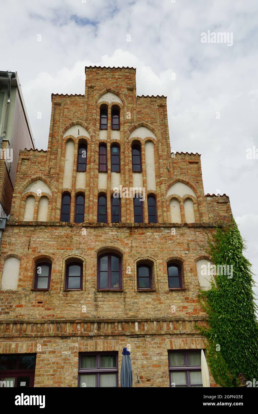 Details of historical buildings in Rostock’s old town Stock Photo - Alamy