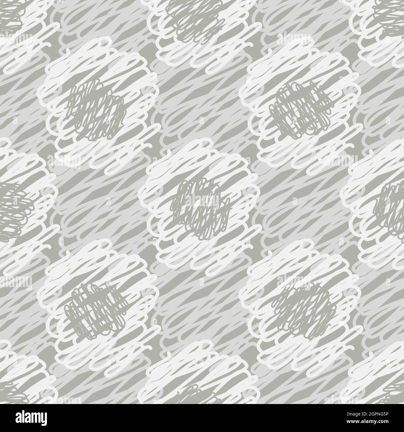 Scribbled circle neutral color vector seamless vector pattern ...