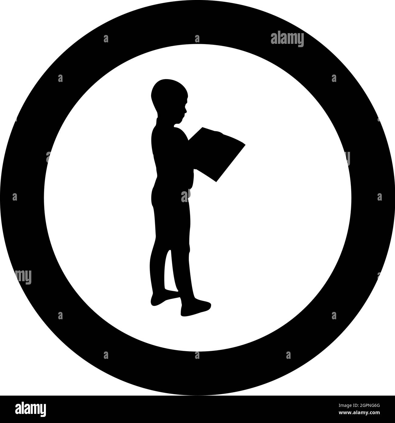 Boy reading book standing Teen male with open book in his hands Cute ...