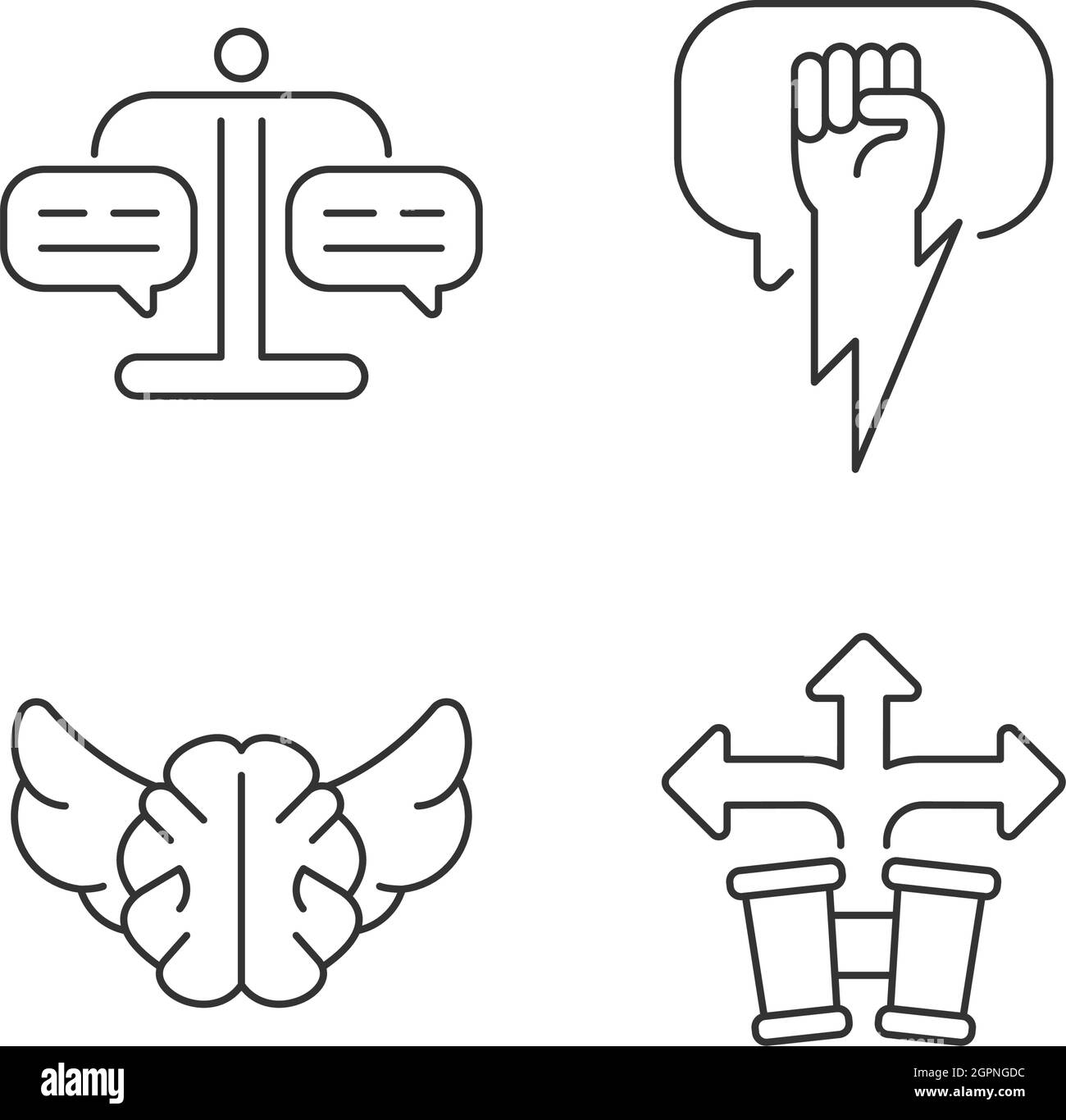 Argumentation skills linear icons set Stock Vector Image & Art - Alamy