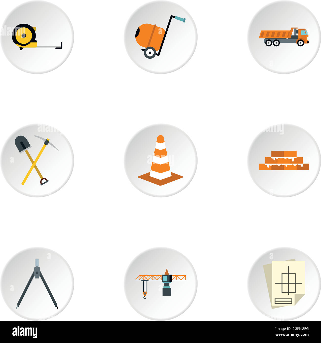 Construction icons set, flat style Stock Vector Image & Art - Alamy
