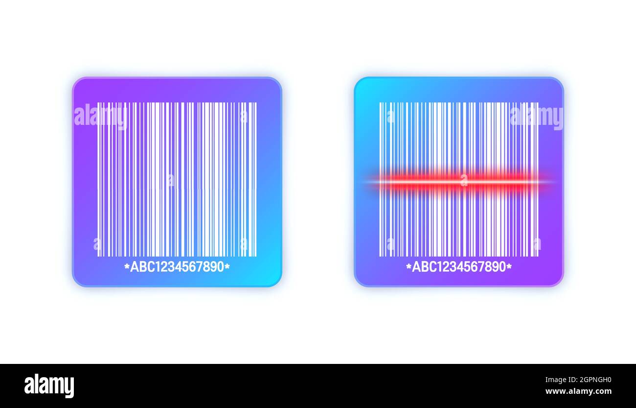 Modern colorful barcode sticker. Identification tracking code. Serial ...
