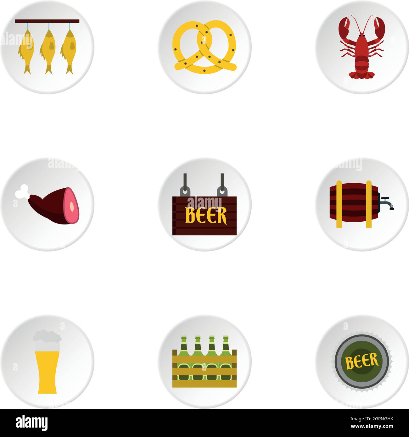 Pub icons set, flat style Stock Vector Image & Art - Alamy