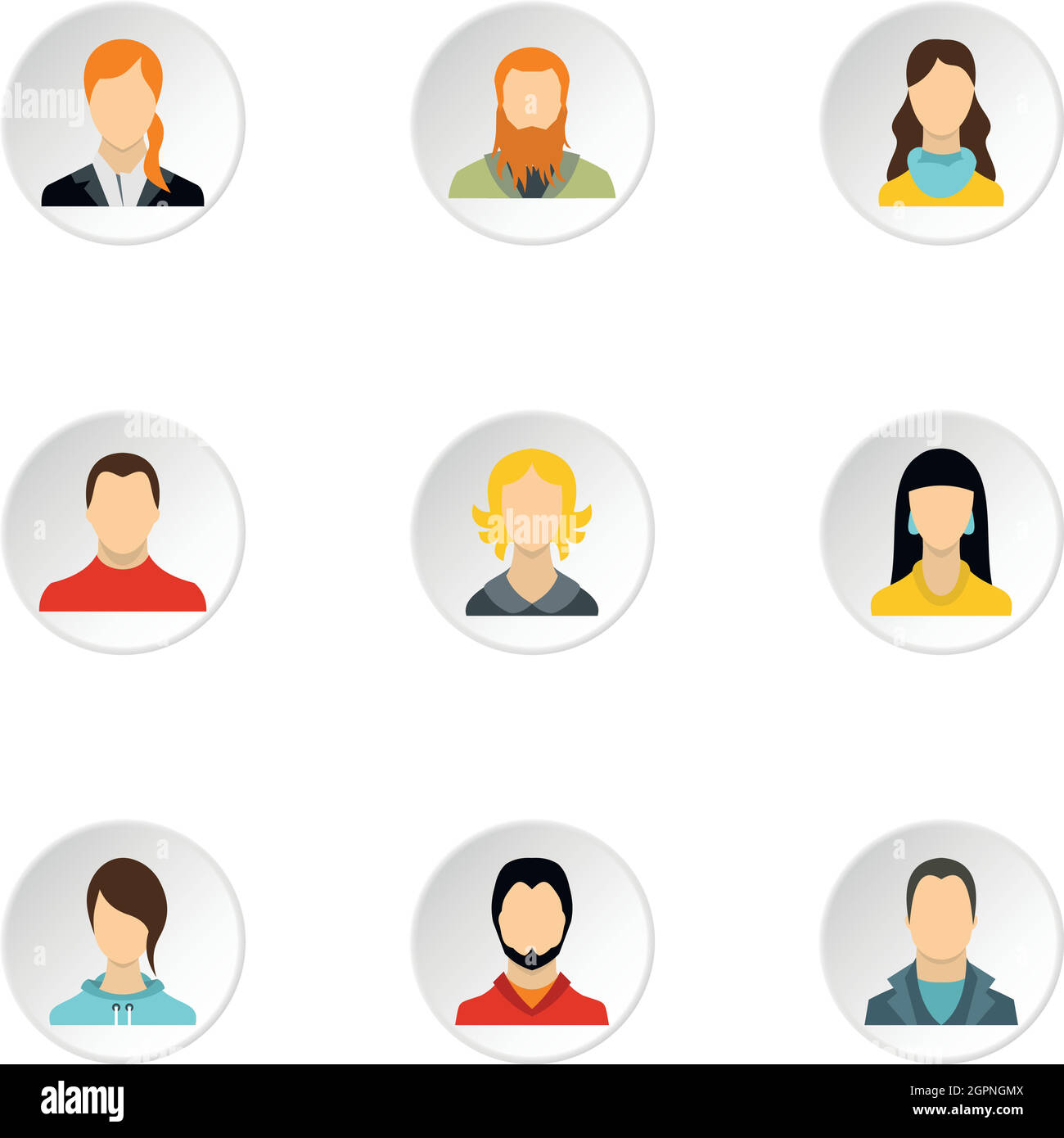 Avatar icons set, flat style Stock Vector Image & Art - Alamy