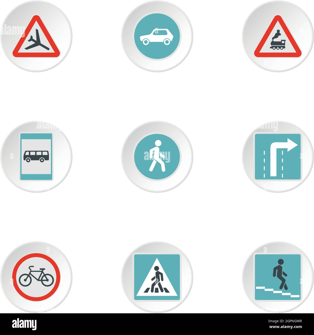Road sign icons set, flat style Stock Vector Image & Art - Alamy