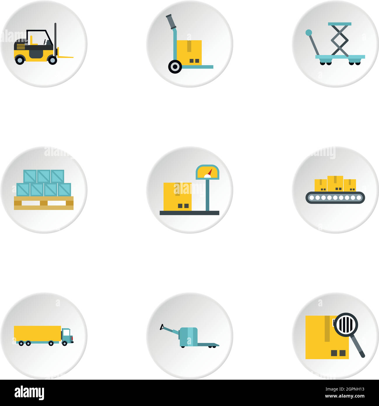 Cargo icons set, flat style Stock Vector Image & Art - Alamy