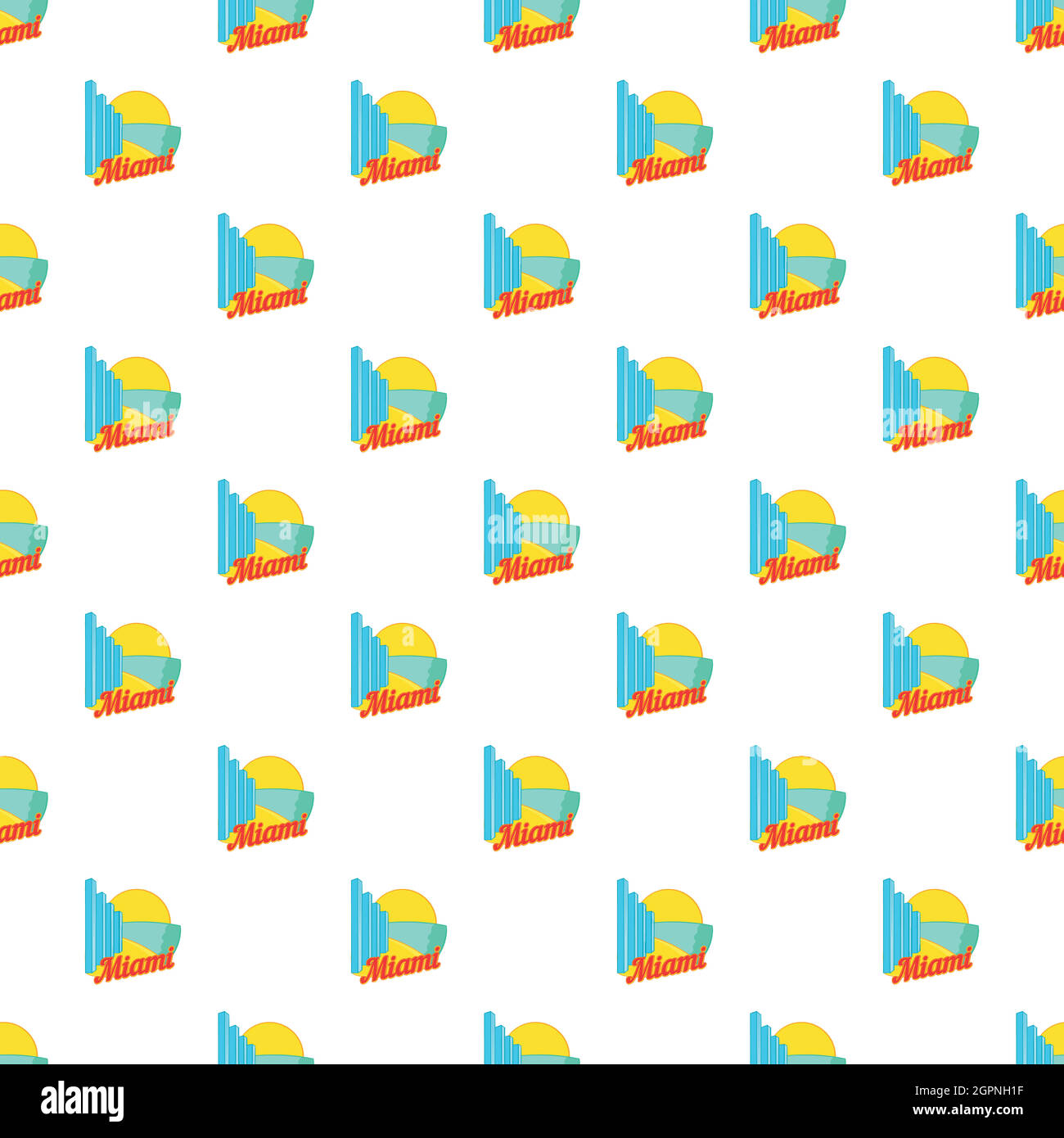 Sign Miami pattern, cartoon style Stock Vector Image & Art - Alamy