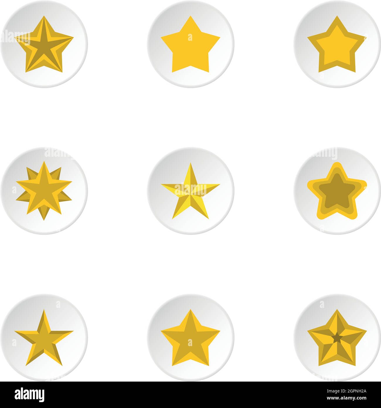Geometric figure star icons set, flat style Stock Vector Image & Art ...