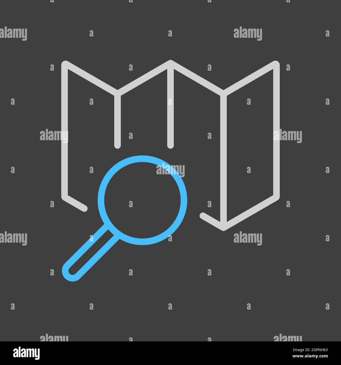 Magnifier map hi-res stock photography and images - Alamy