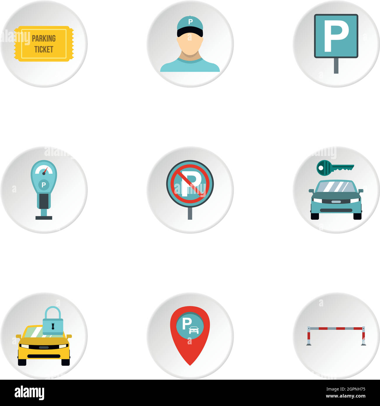 Parking transport icons set, flat style Stock Vector Image & Art - Alamy