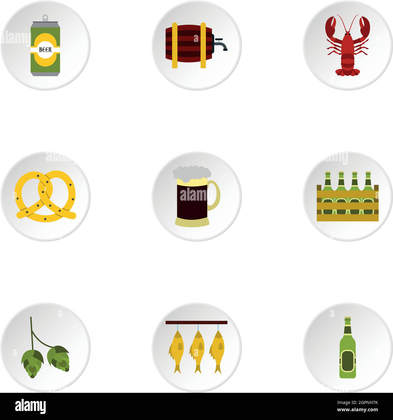 Beer festival icons set, flat style Stock Vector Image & Art - Alamy