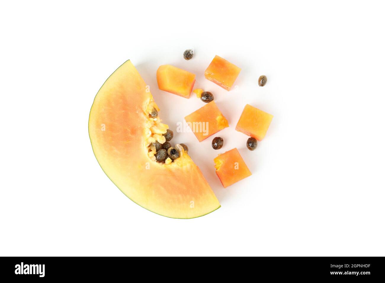 Fresh ripe papaya isolated on white background Stock Photo - Alamy
