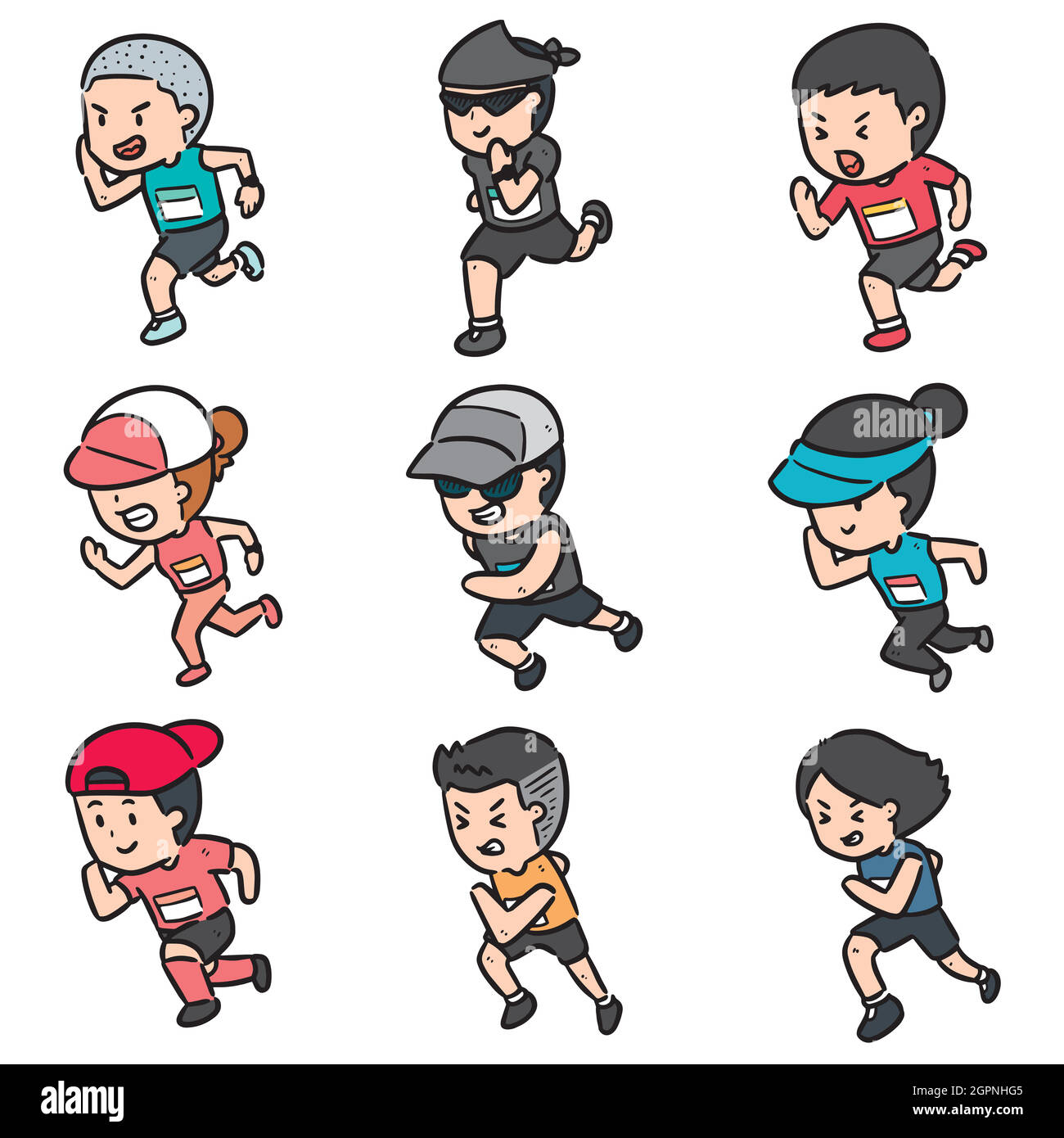 vector set of people running Stock Vector Image & Art - Alamy
