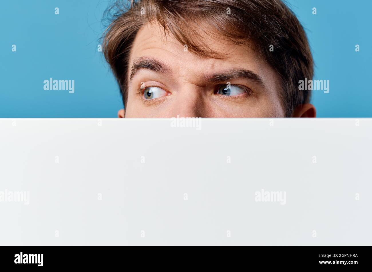 businessmen white sheet presentation advertising isolated background ...