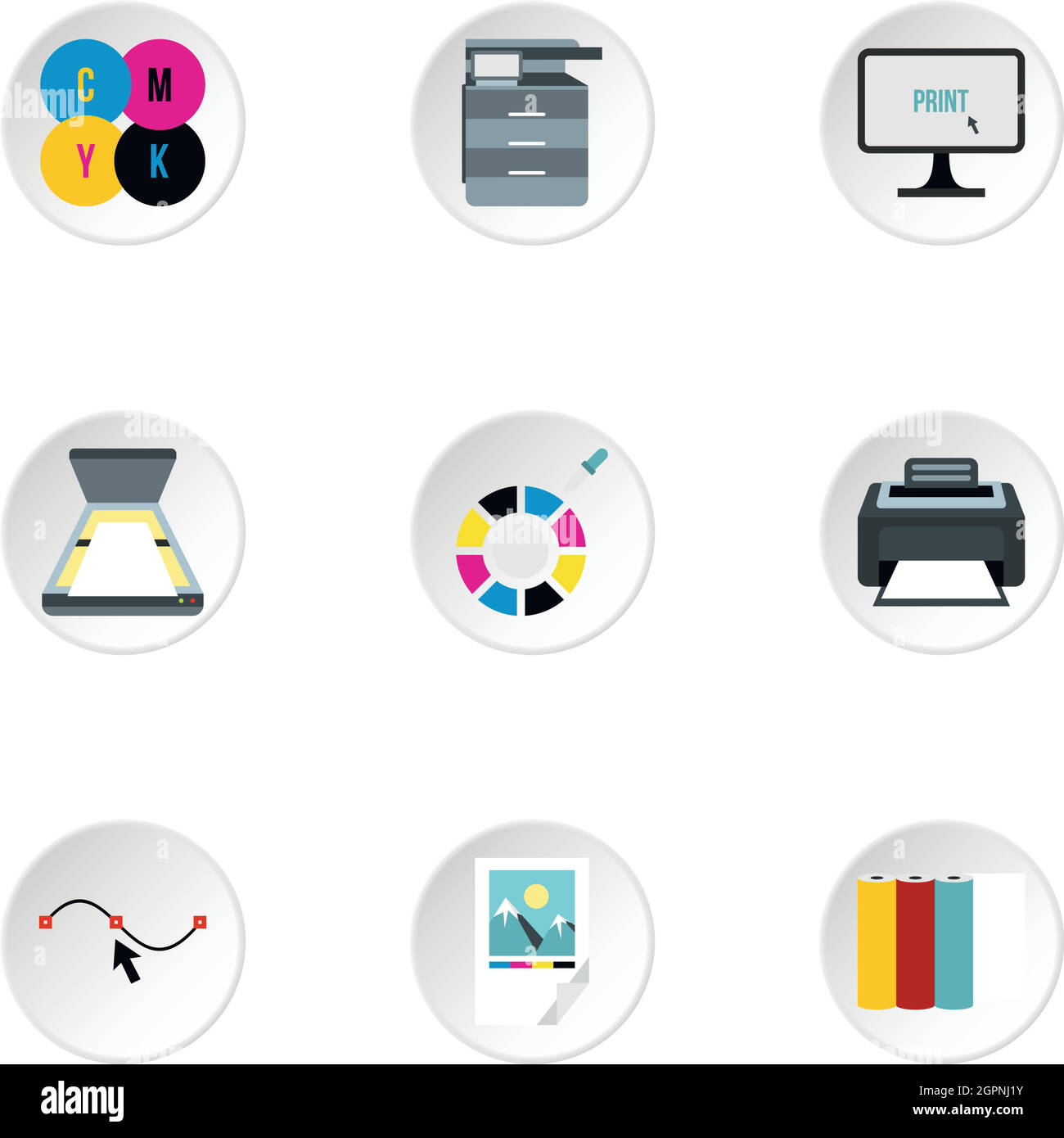 Printing press drawing Stock Vector Images - Alamy