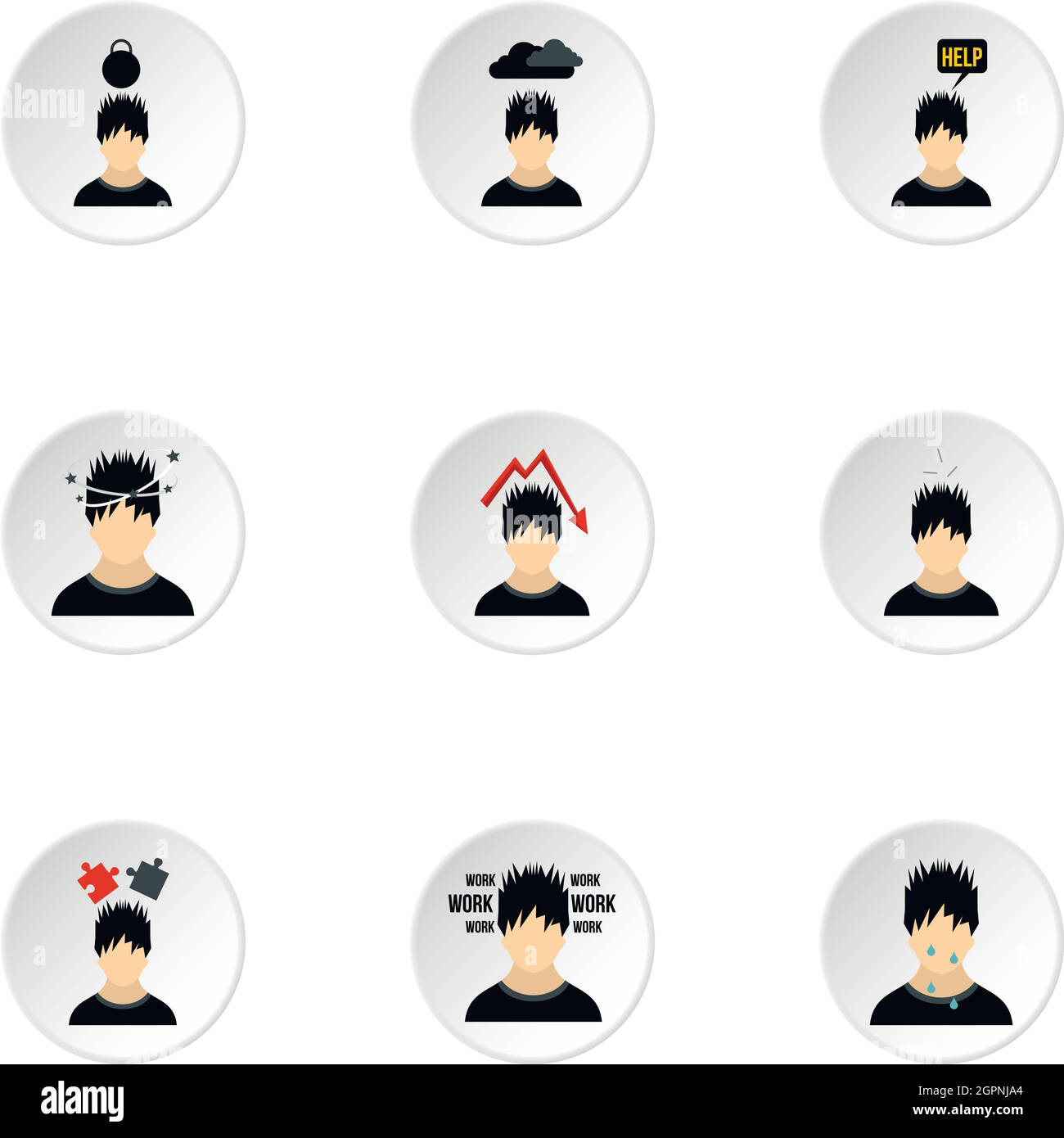 Emotional feelings icons set, flat style Stock Vector Image & Art - Alamy