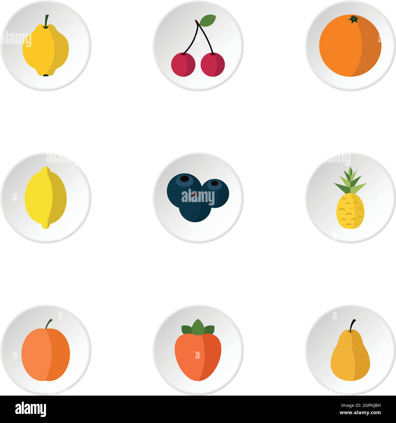Types of fruit icons set, flat style Stock Vector Image & Art - Alamy