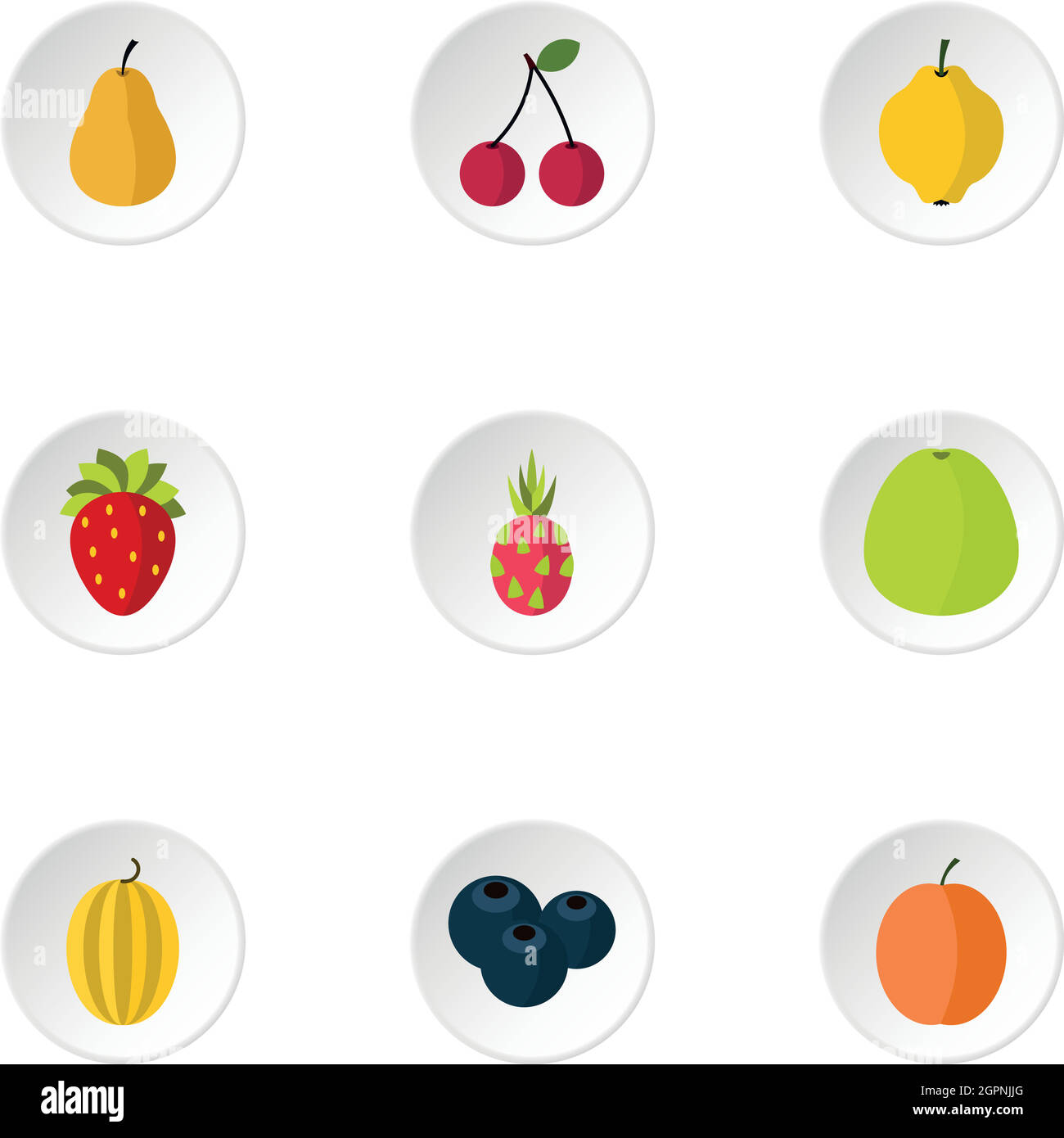Orchard fruits icons set, flat style Stock Vector Image & Art - Alamy