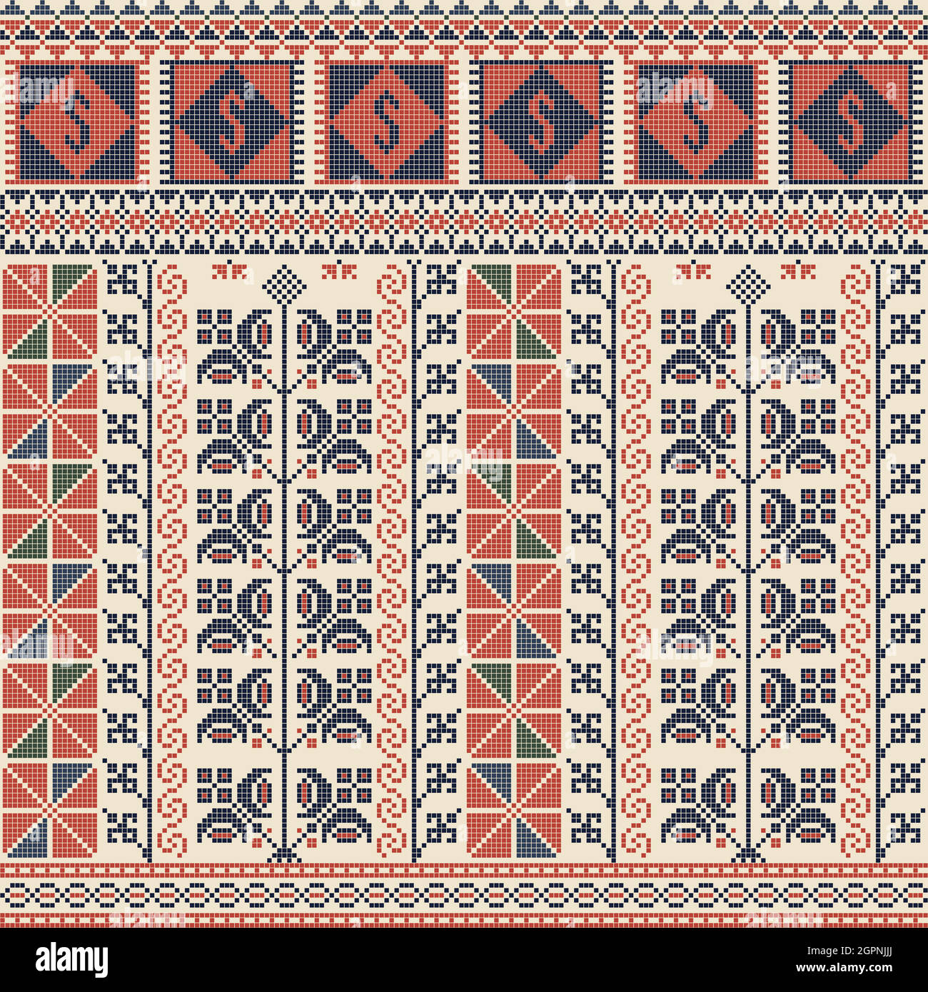 Palestinian embroidery pattern Stock Vector Image & Art - Alamy